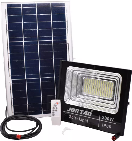 Proiector Solar LED Putere 200W Lumina Alba Cablu Lung 196 LED-uri ...