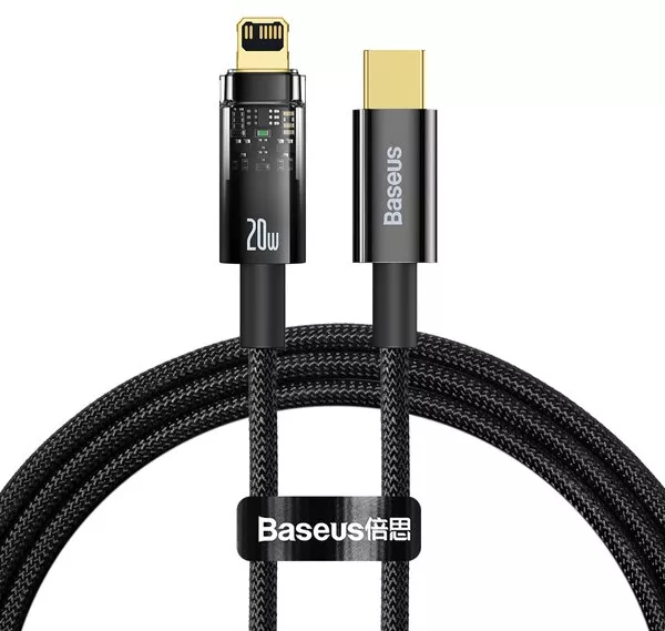 Cablu de date si incarcare Baseus Cablu USB-C la IP Lightning 20W 100cm ...