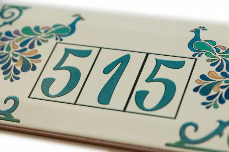 Numar casa CeramicPrint model cu pauni ceramica 200 x 100 x 5 mm vk1a ...