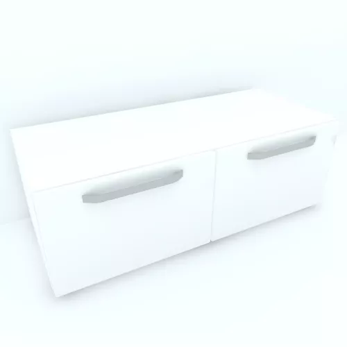 Armonia Comoda alba cu 2 sertare cu manere fronturi MDF Alb Lucios - cel.ro