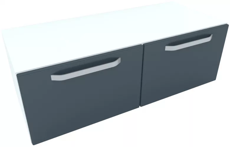 Armonia Comoda alba cu 2 sertare cu manere fronturi MDF Gri