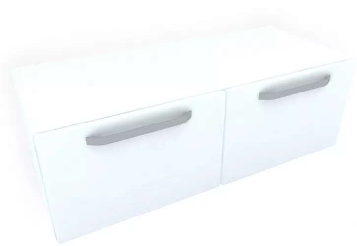 Armonia Comoda alba cu 2 usi cu manere fronturi MDF Alb Lucios ...