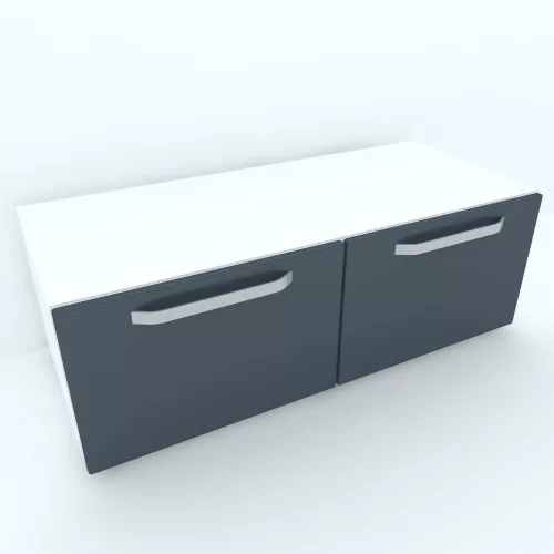 Armonia Comoda alba cu 2 usi cu manere fronturi MDF Gri ArmCom2UMgri ...