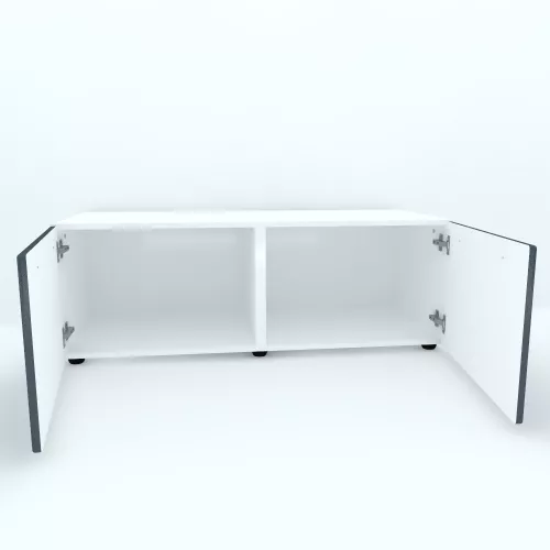 Armonia Comoda alba cu 2 usi cu manere fronturi MDF Gri ArmCom2UMgri ...