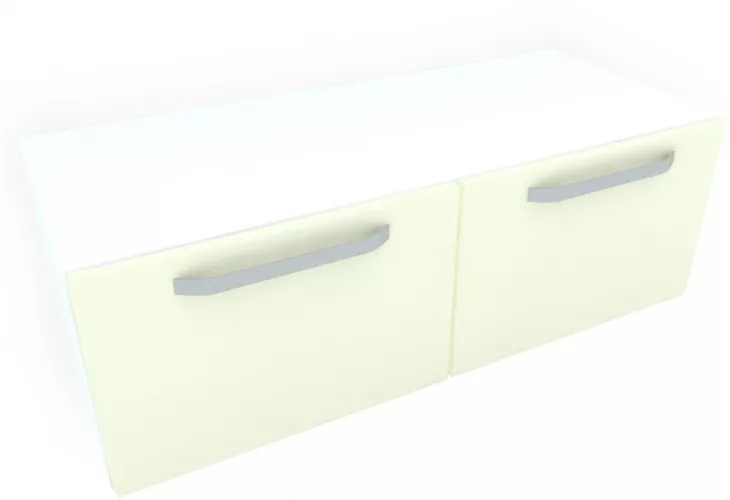 Armonia Comoda alba cu 2 usi cu manere fronturi MDF Vanilie ...