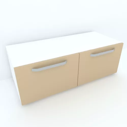 Armonia Comoda alba cu 2 usi cu manere fronturi PAL Cappuccino - cel.ro