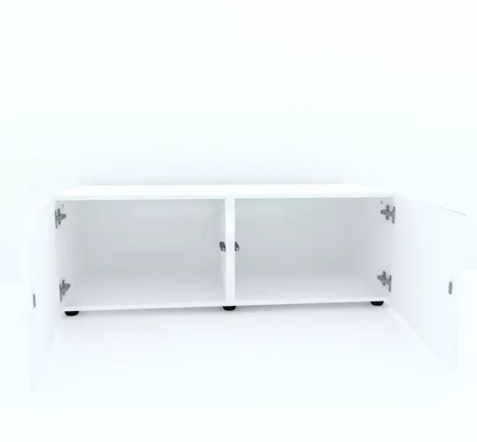 Armonia Comoda alba cu 2 usi cu sistem PUSH TO OPEN fronturi MDF Alb ...