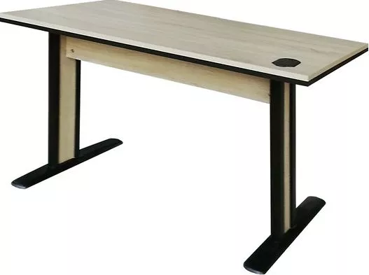 Birou Ioana pal Sonoma blat cu rama / picioare negre cu insertie pal ...