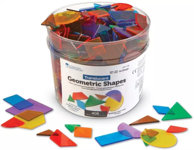 Learning Resources - Forme geometrice transparente 408 piese yelb ...
