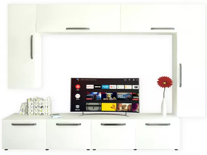 Living Armonia MDF Alb Mat - Varianta 1 cu manere - cel.ro