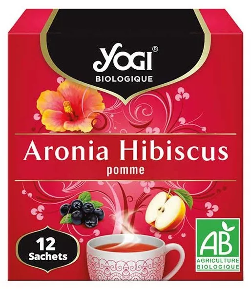 Ceai BIO aronia hibiscus si mar 12 plicuri 24 g Yogi Tea la CEL.ro