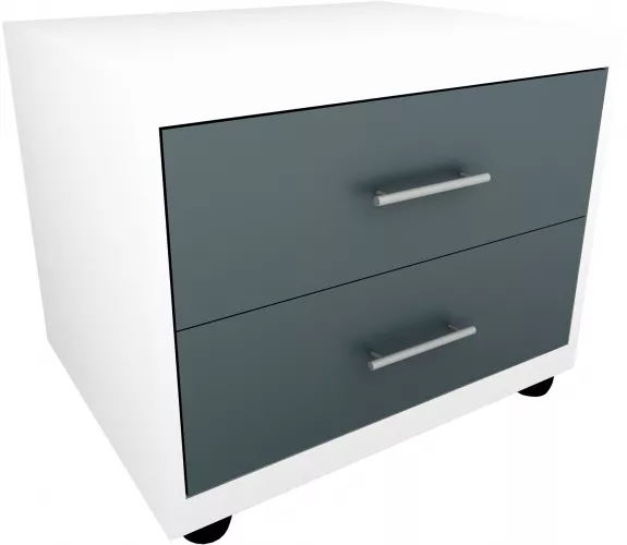 Noptiera Torino Alb / Gri 48 x 37 x 37 cm