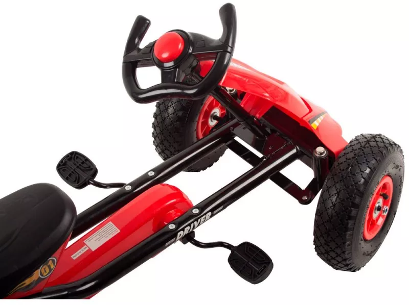 Kart cu pedale si roti gonflabile Driver Kidscare Rosu KC_D01_rosu - cel.ro