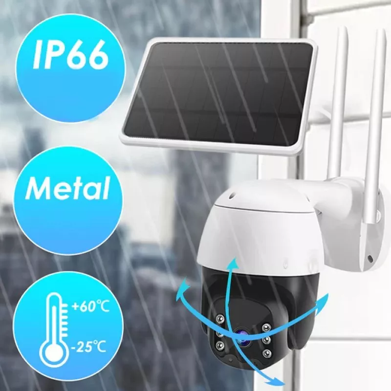 Camera CCTV cu panou solar HD 2MP MRKT5246 - cel.ro