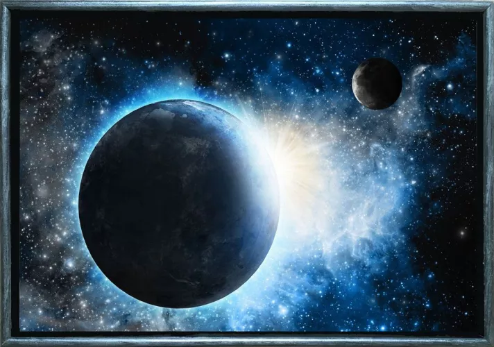 Tablou DualView Startonight Cosmos Rama exterioara Luxury Silver luminos in