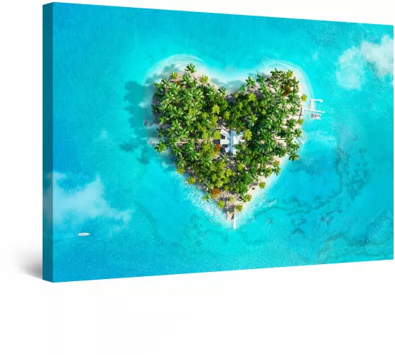 Tablou DualView Startonight Insula Inima luminos in intuneric 80 x 120 ...