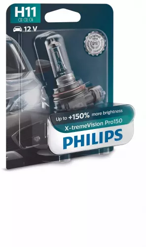 Bec auto Philips H11 X-TREME VISION PRO +150 12V 55W 12362XVPB1 - cel.ro