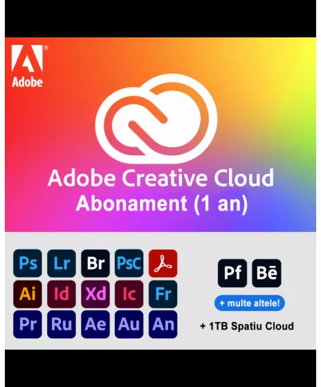 Licenta Adobe Creative Cloud Win/Mac toate aplicatiile abonament 12 luni - cel.ro