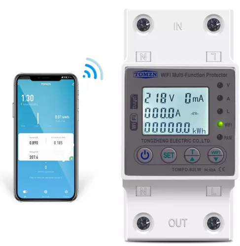 Contor monofazat inteligent WiFi 63A 110V 220V 50/60Hz cu functie de ...