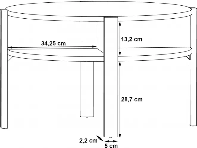 Masuta de cafea moderna pentru living model SPACE 74.4x45.5x74.4 cm ...