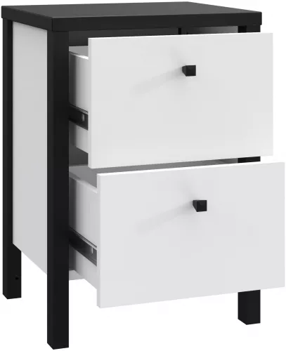 Noptiera moderna dormitor cu 2 sertare model Duo 35.5x51.1x30.6 cm ...