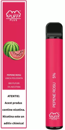Kit tigara electronica Puff Plus 800 pufuri Pepene Rosu 5 nicotina 3.2 ...