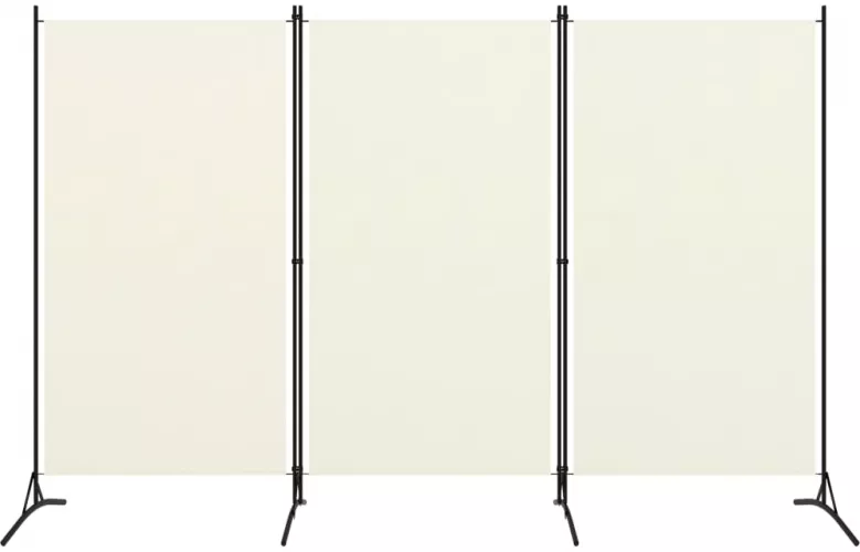 Paravan de camera cu 3 panouri alb crem 260 x 180 cm 320731 - cel.ro
