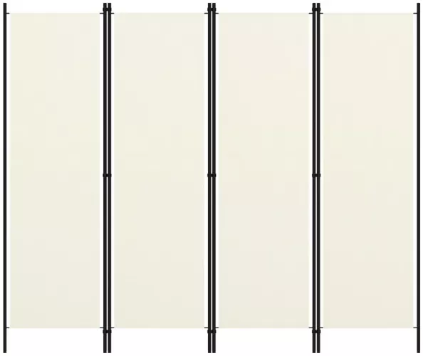 Paravan de camera cu 4 panouri alb crem 200 x 180 cm 320719 - cel.ro
