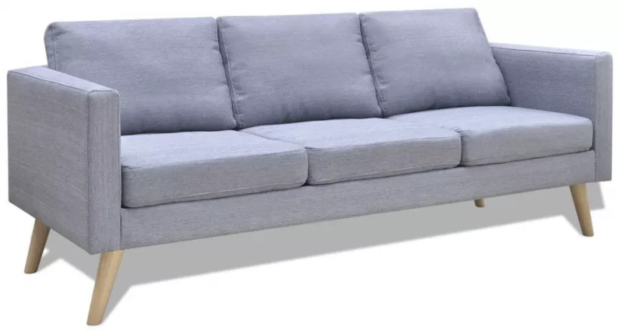 Canapea cu 3 locuri material textil gri deschis 246994 - cel.ro