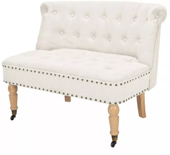 Canapea din material textil 94 x 67 x 76 cm alb 244706 - cel.ro