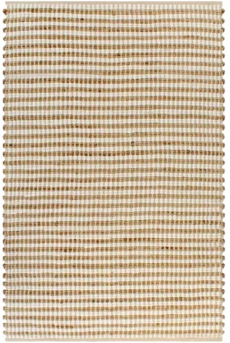 Covor din iuta lucrat manual natural and and alb 120x180 cm textil ...