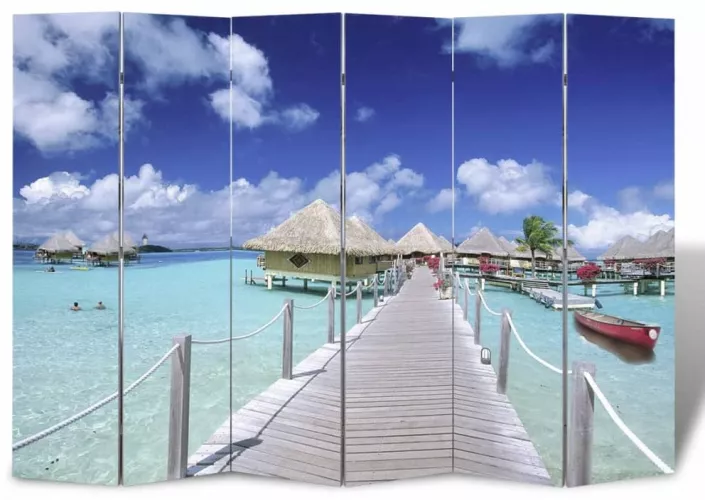 Paravan de camera pliabil 240 x 170 cm plaja 240480 - cel.ro