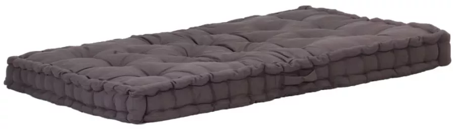 Perna podea canapea din paleti 120x80x10 antracit bumbac 48676 - cel.ro