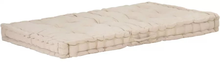 Perna podea canapea din paleti bej 120 x 80 x 10 cm bumbac 48680 - cel.ro