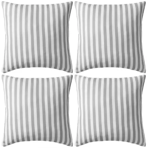 Perne de exterior 4 buc imprimeu dungi 45x45 cm gri 132310 - cel.ro