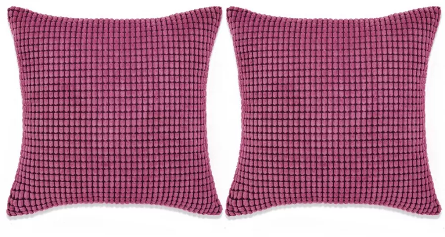 Set perne decorative 2 buc. Velur 60 x 60 cm Roz 132911 - cel.ro