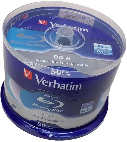 BD-R Verbatim 43838 25Gb SL 6X Cake Box 50 buc/set VBR50-DC - cel.ro