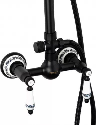 Coloana de dus TRENDY and rsquo S cu doua functii montare pe perete negru
