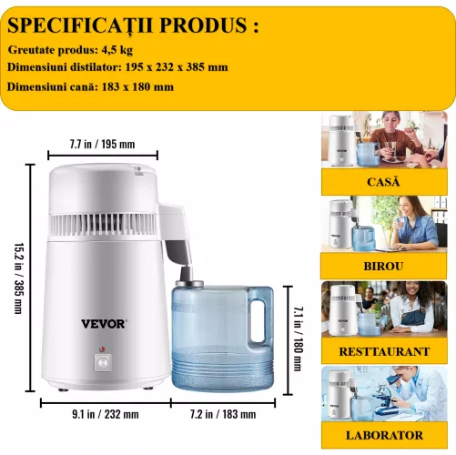 Distilator apa 4 litri 750W inox 000041 - cel.ro