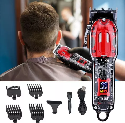 Aparat de tuns profesional LF63 8W lame inox ecran LED la CEL.ro