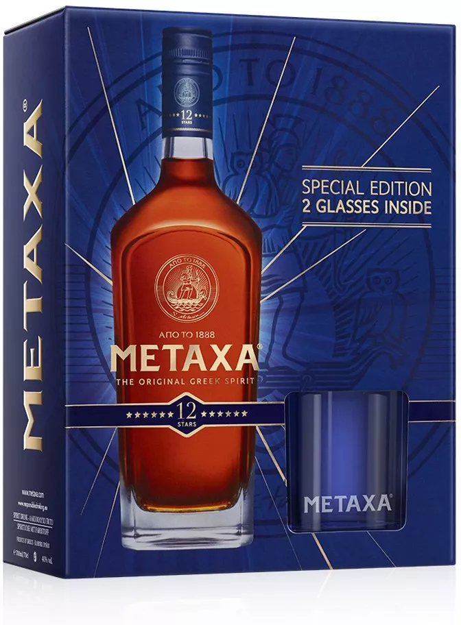 Brandy Metaxa 12 Cutie 2 Pahare 40 0.7L DB0000002386 - cel.ro