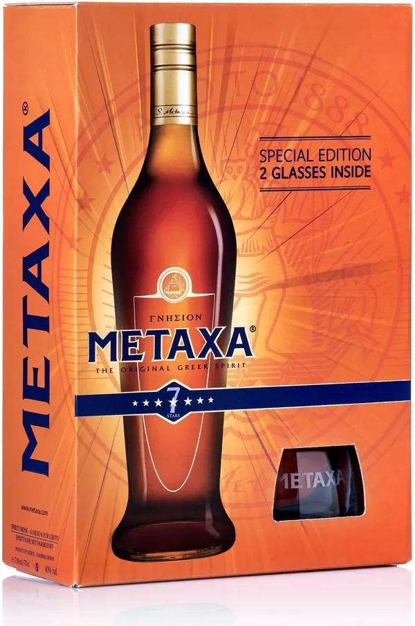 Brandy Metaxa 7 Cutie 2 Pahare 40 0.7L DB0000002385 - cel.ro