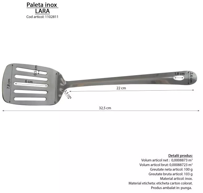 Paleta pentru intors carnea Inox la CEL.ro