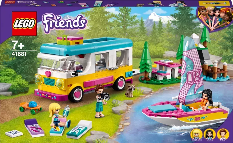 Lego friends - furgoneta de camping si barca cu panze - 487 piese ...