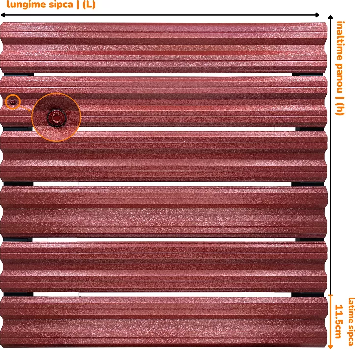 Set 25 buc Sipca orizontala metalica gard Simetrica 1500x115mm/buc ...