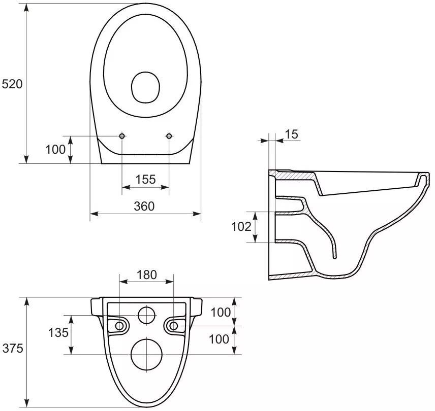 Set complet - Vas wc Suspendat Cersanit Delphi + Capac softclose ...