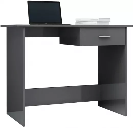 Birou gri foarte lucios 100 x 50 x 76 cm PAL la CEL.ro