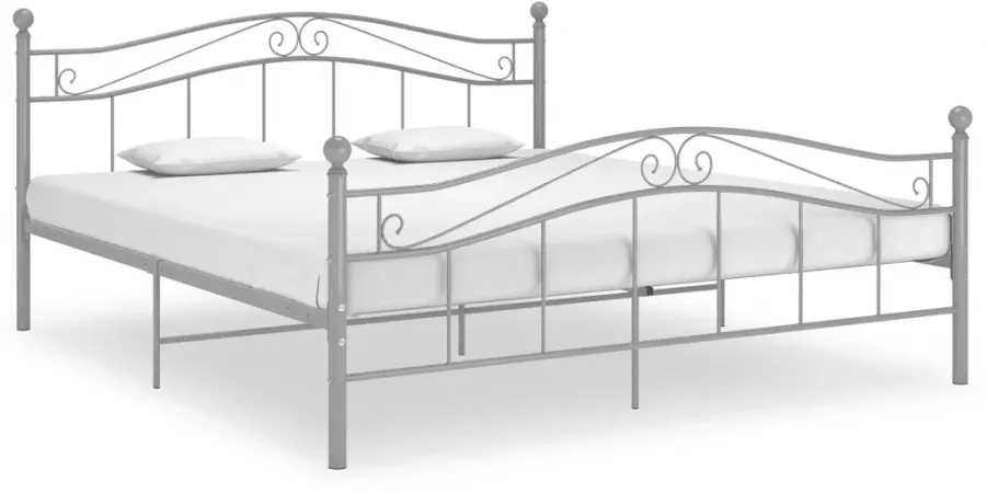 Cadru de pat gri 160x200 cm metal 325044 - cel.ro