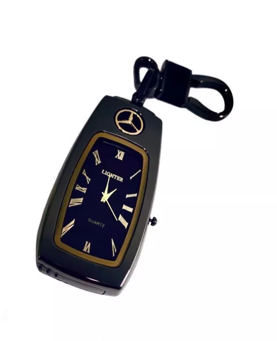 Bricheta cu gaz antivant breloc chei auto cu ceas Mercedes Culoare ...