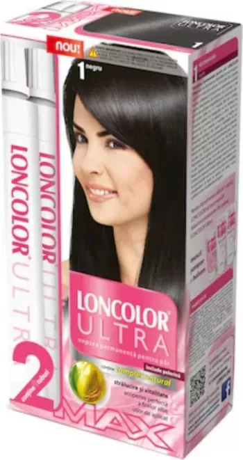 Vopsea de Par Permanenta LONCOLOR Ultra Max 1 Negru 200 ml Vopsea ...